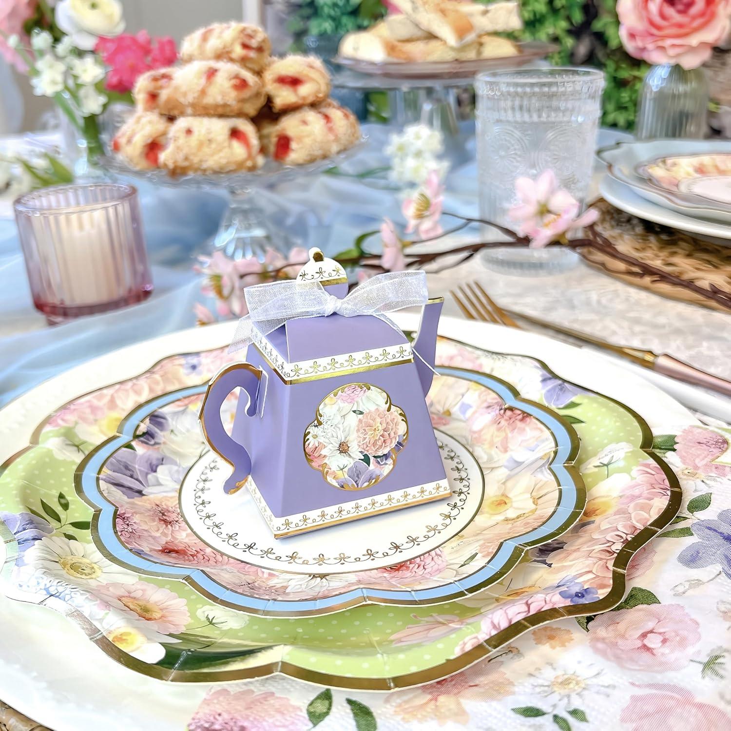 Kate Aspen Vintage Floral Tea Party Teapot Favor Boxes (Set of 24 ...