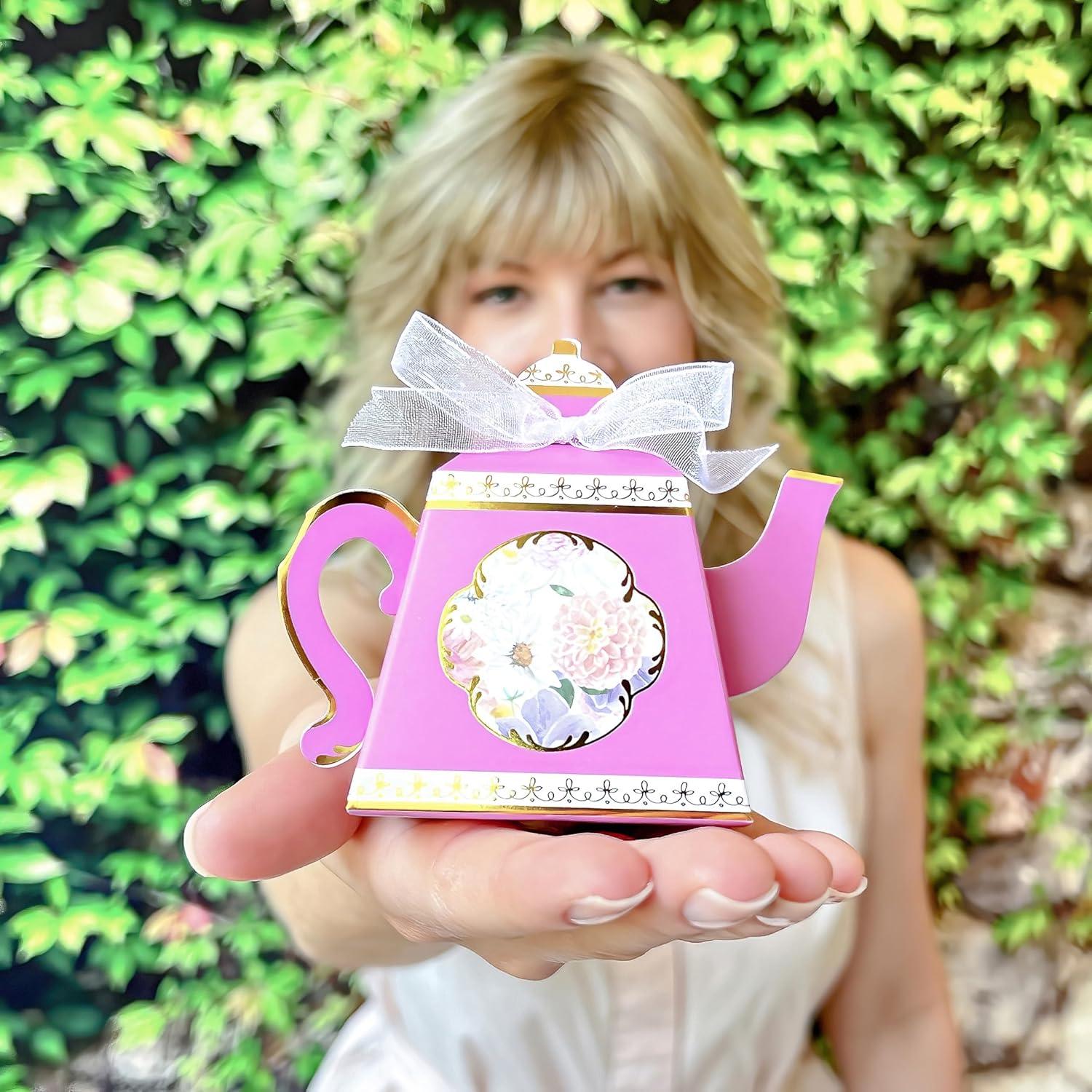 Kate Aspen Vintage Floral Tea Party Teapot Favor Boxes (Set of 24 ...